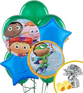 Amazon.com: BirthdayExpress Super Why Party Supplies - Balloon Bouquet ...