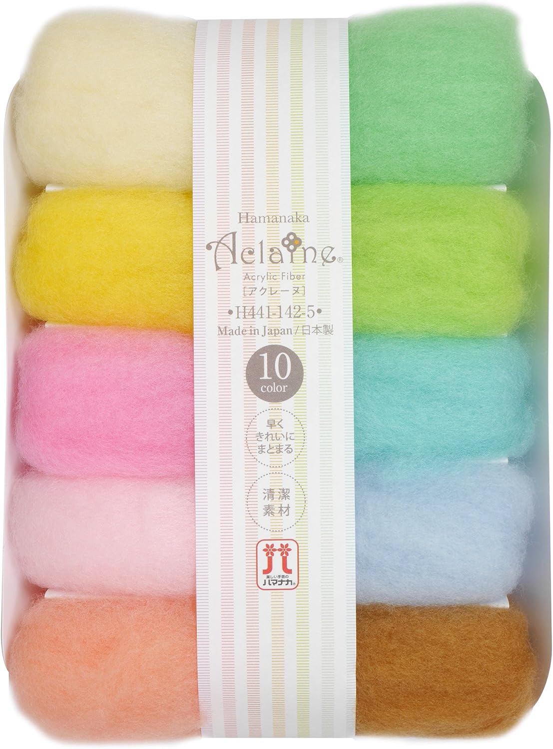 Amazon | ハマナカ アクレーヌ10色セット パステルカラー H441-142-5 | 羊毛フェルト 通販