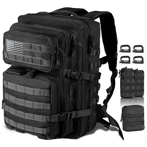 HUNTSEN Tactical Backpack Mens Military Bags 45L Large Army 3 Day ...