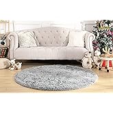 Amazon.com: KIXINWA Pink Round Rug, 4X4 Feet Fluffy Circle Area Rug for ...