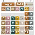Amazon.com: Classroom Calendar Pocket Chart for Kids Learning, Boho ...