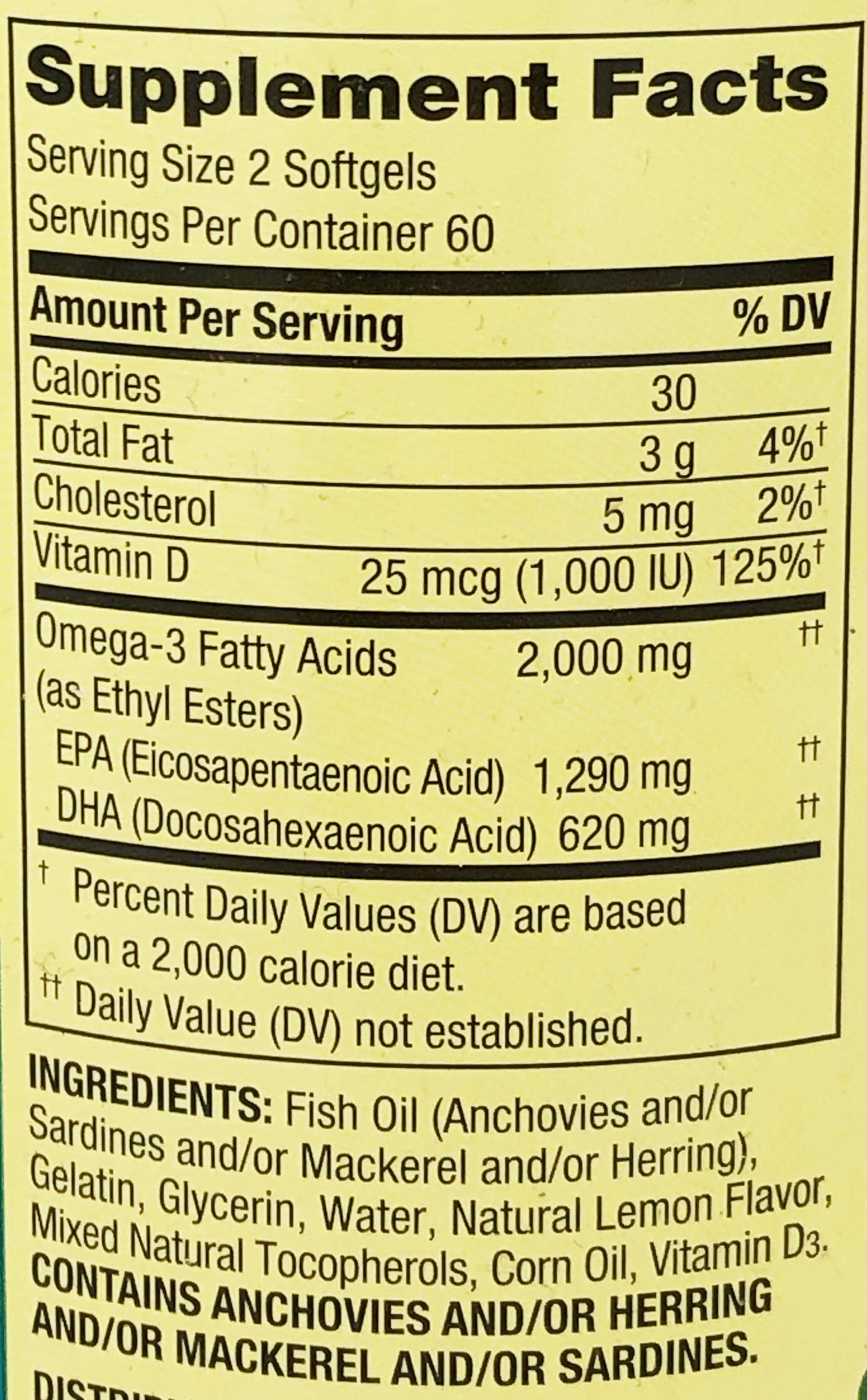 Mua Spring Valley Omega 3 Fish Oil Maximum Care 2000mg Lemon 120 ...