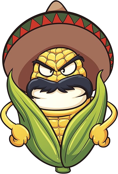 Amazon.com: Funny Mexican Corn Elote Man Cartoon Vinyl Decal Sticker (4 ...