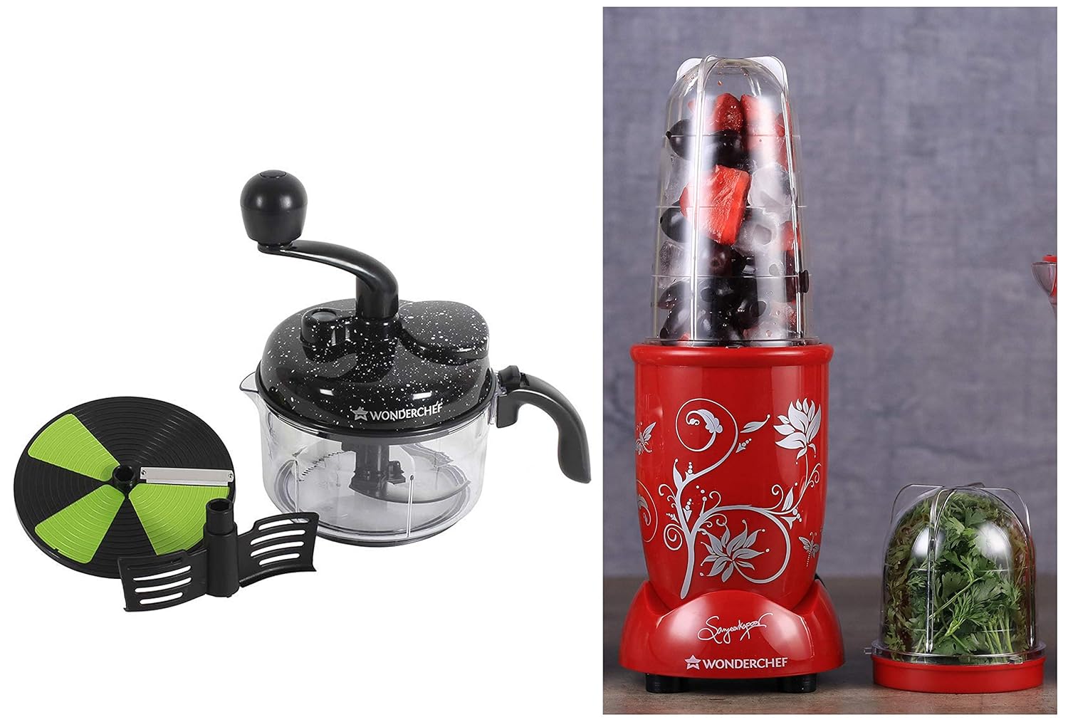 Buy Wonderchef Turbo Dual Speed Food Processor, Black + Wonderchef ...