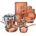 Amazon.com: Gotham Steel Hammered Copper Collection – 15 Piece Premium ...