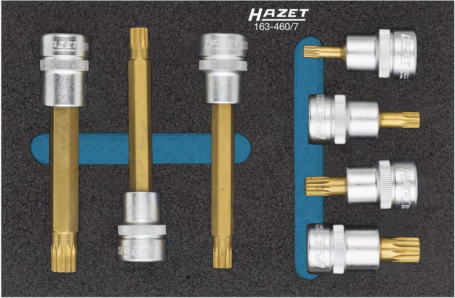 Hazet Schraubendreher-Steckschlüsseleinsatz-Satz 163-460/7 ∙ Vierkant hohl 10 mm (3/8 Zoll) ∙ ...