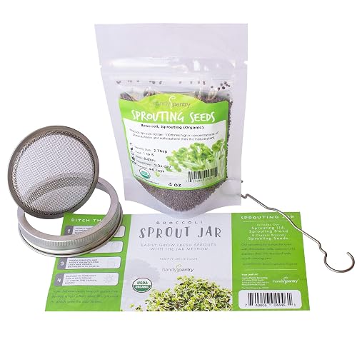 Organic Broccoli Sprout Growing Kit – Includes 316 Stainless Steel Lid ...
