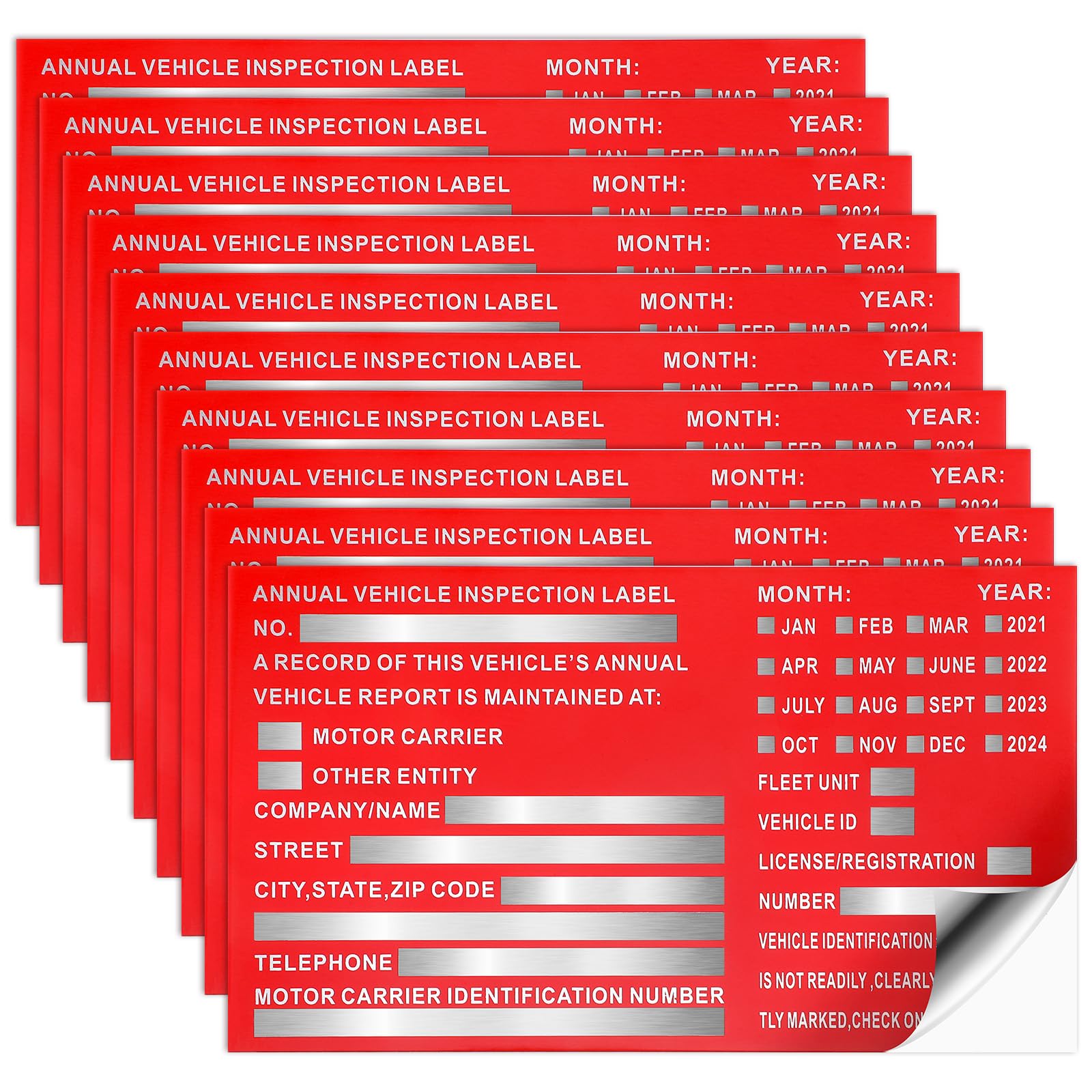 Tandefio 10 Pcs Annual Vehicle Inspection Label Exterior Label Exterior ...