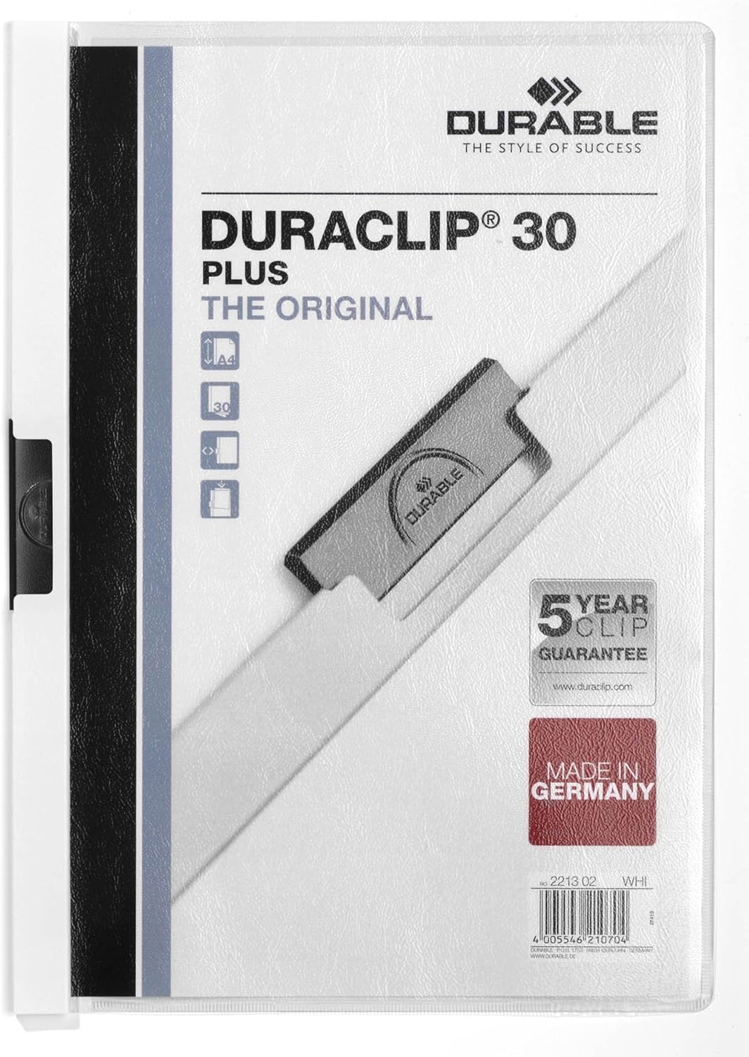 Durable Duraclip - Carpeta de negocios A4 vertical, 30 hojas: Amazon.es ...