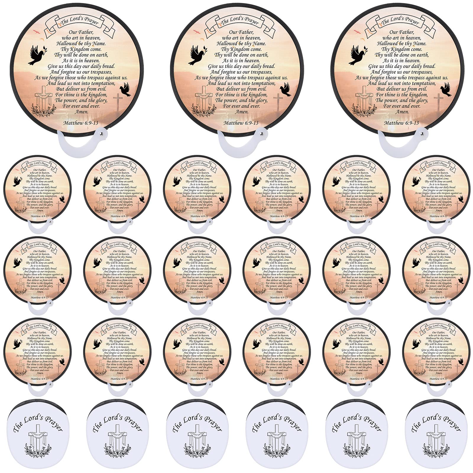 Geosar 50 Pack Church Fans Christian Folding Hand Fans Religious Church ...