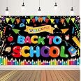 Amazon.com: Back to School Decorations, Welcome Back to School Banner ...