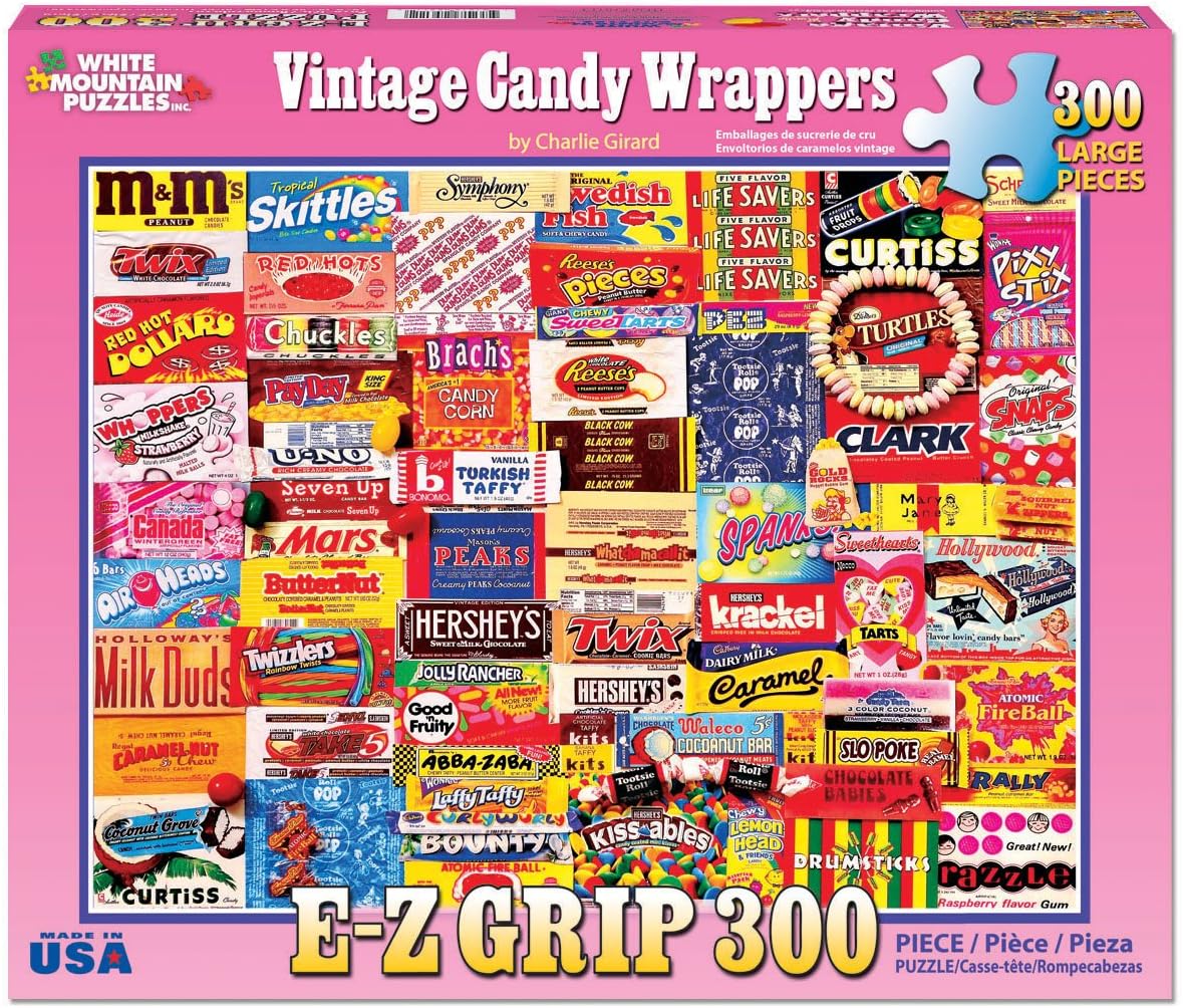 Puzzles 1000 Piece Jigsaw Puzzle White Mountain Puzzles Candy Wrappers ...