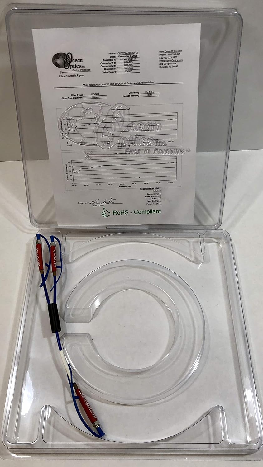 Ocean Optics Bifurcated Fiber Optic Spectrometer Cable 600um VIS/VIR ...