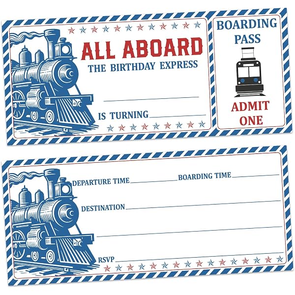 Train Boarding Pass Invitation Template