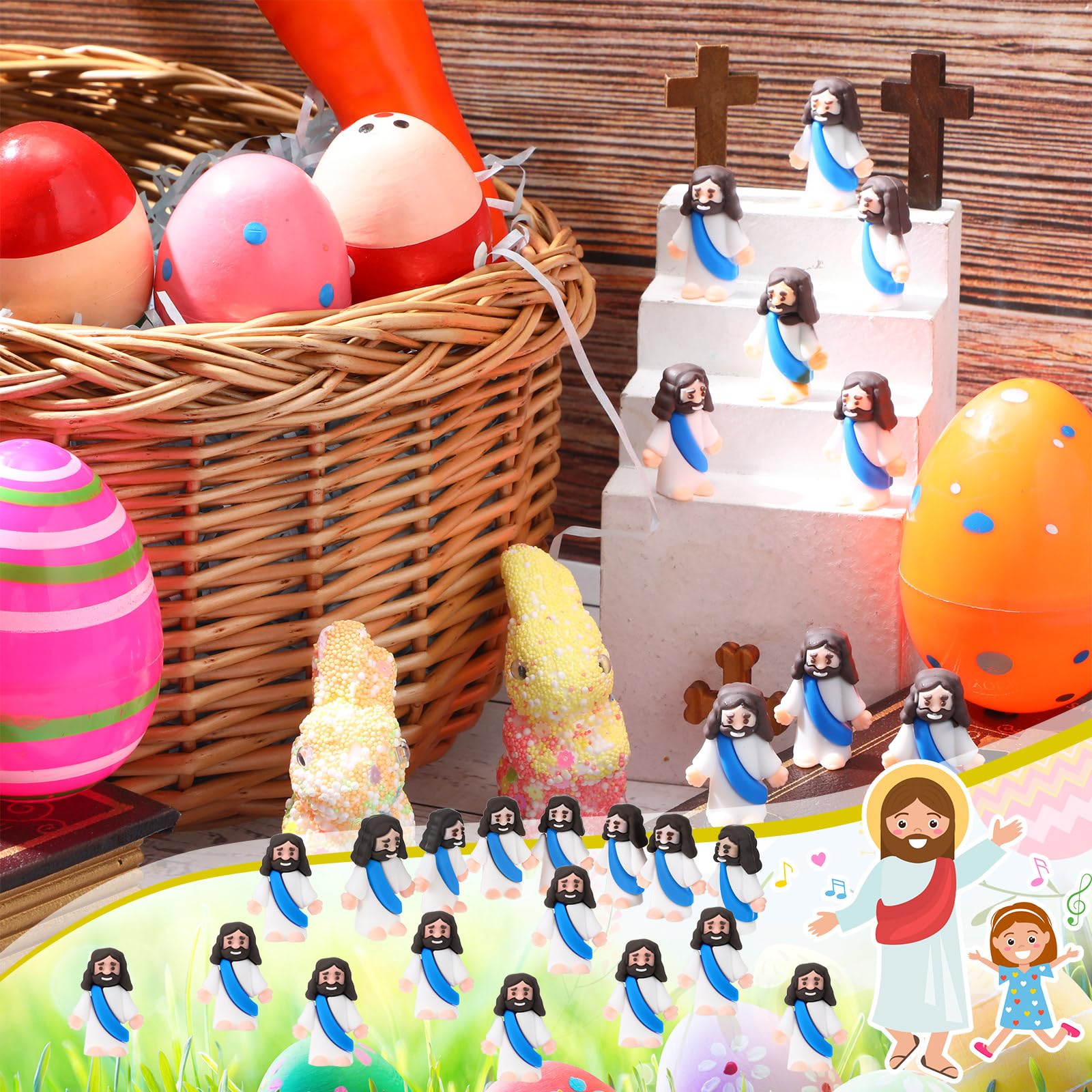 Mua Bememo 25 Pcs Little Jesus Figures Original Design Mini Rubber ...