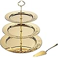 AKSHITHAA Large Food Grade Stainless Steel Three Tier Gold Cupcake ...