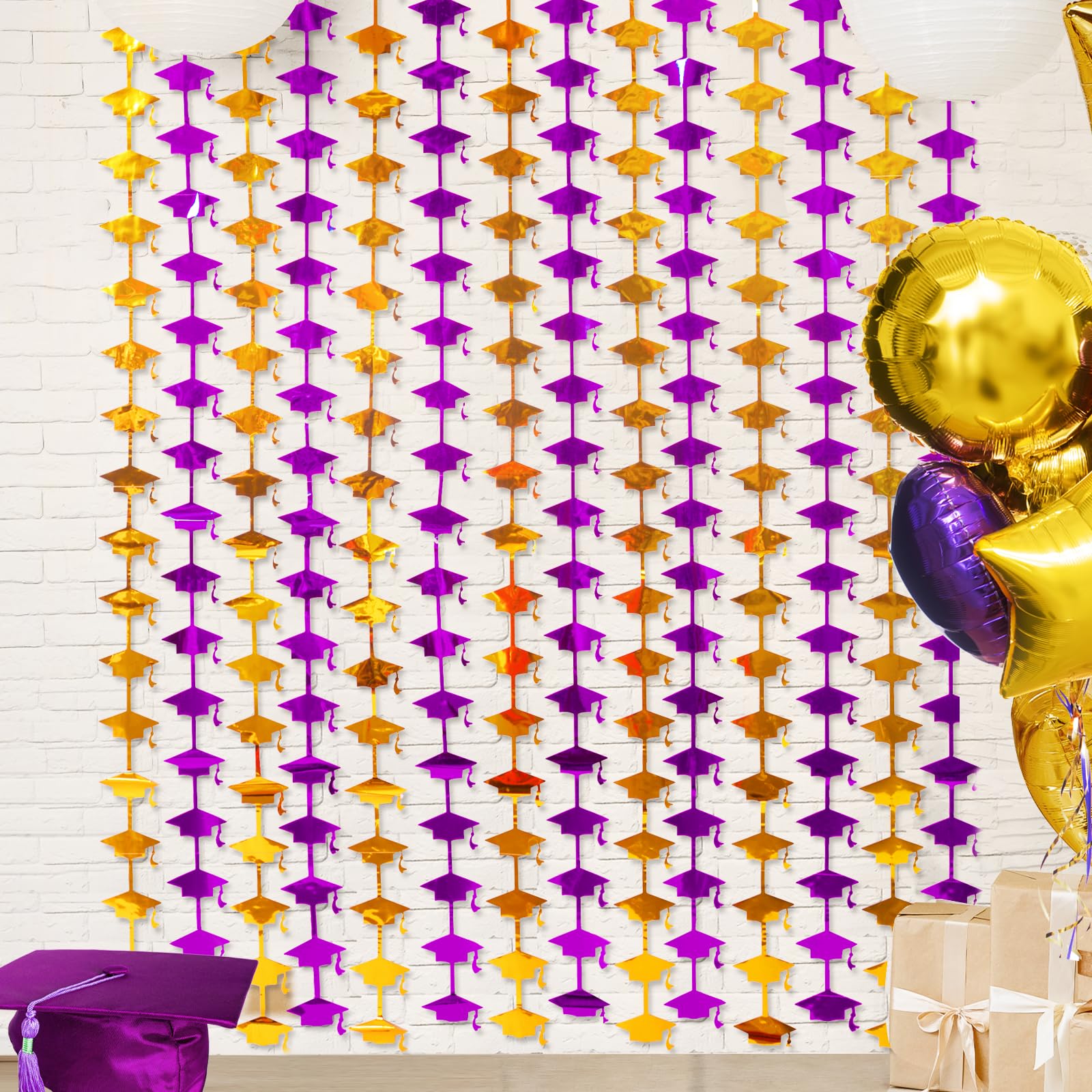 Mega-L 2025 Graduation Party Decorations, 2 Pack Purple and Gold Foil ...