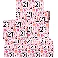 Amazon.com: CENTRAL 23 Pink Wrapping Paper for Women - 6 Sheets of Gift ...