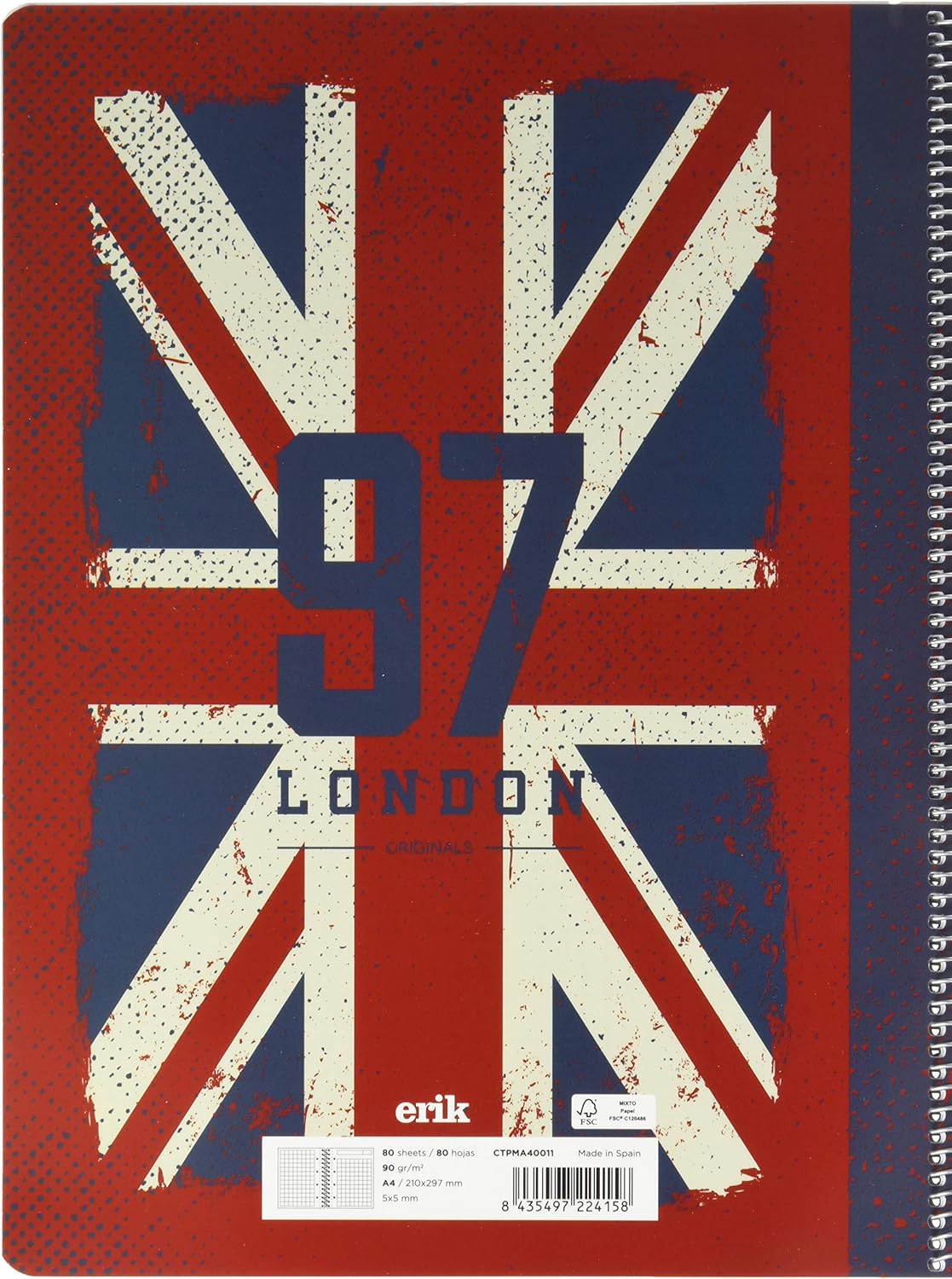 Official London A4 Notebook 5 x 5 Squared Paper Notebook A4 – BigaMart