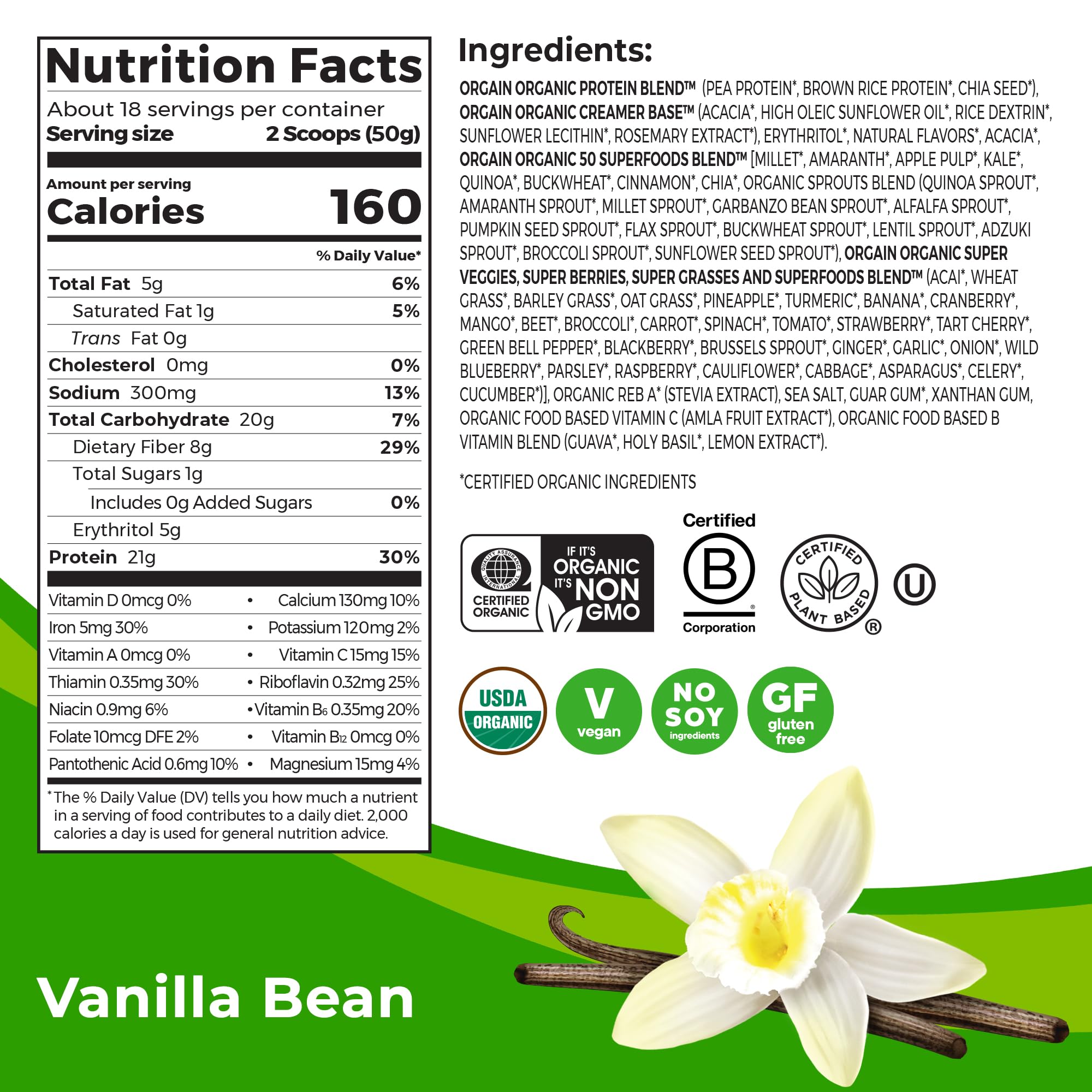 Mua Orgain Organic Vegan Protein + 50 Superfoods Powder, Vanilla Bean ...