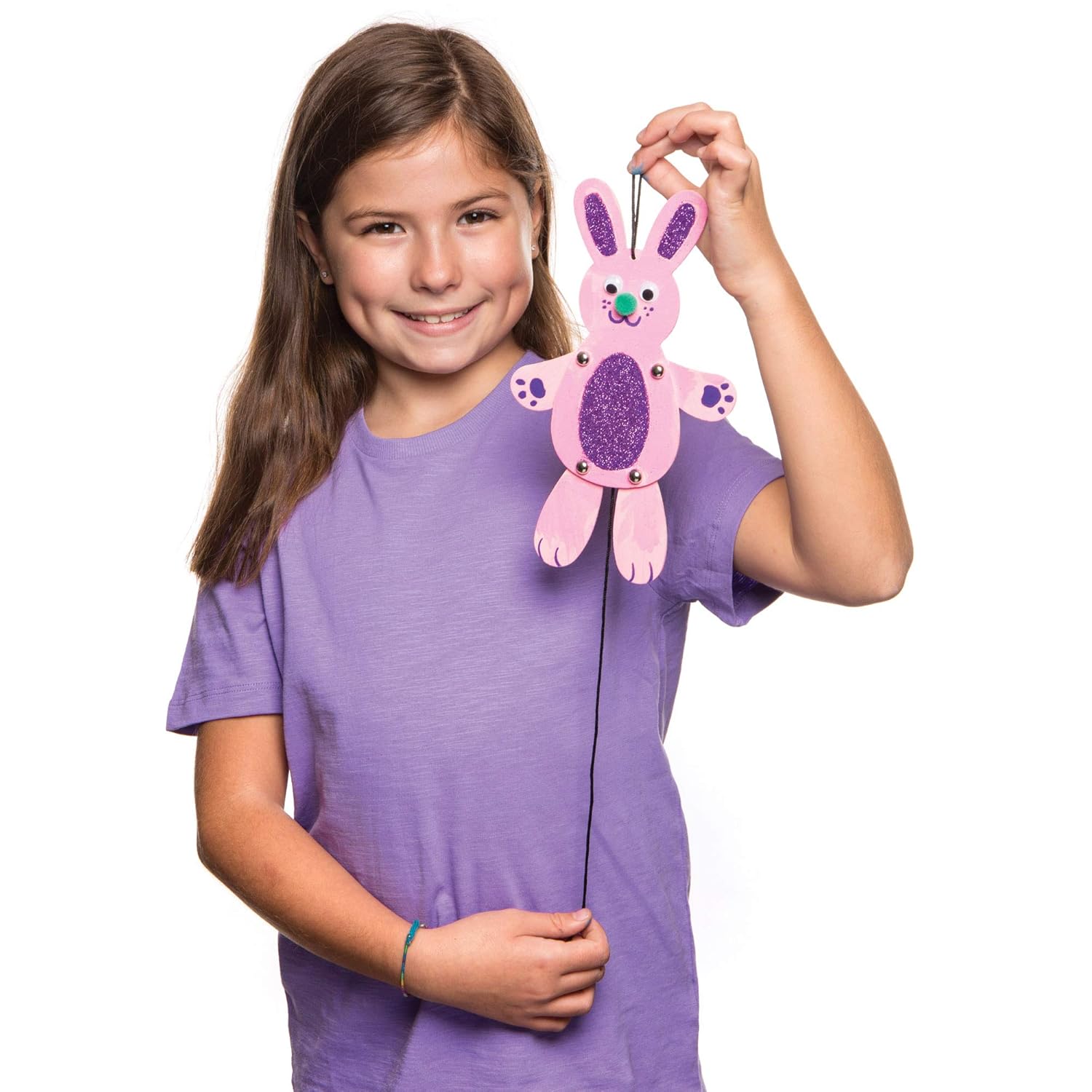 Baker Ross AW331 Bunny Wooden Puppet Kits (Pack of 4) Easter Crafts for ...