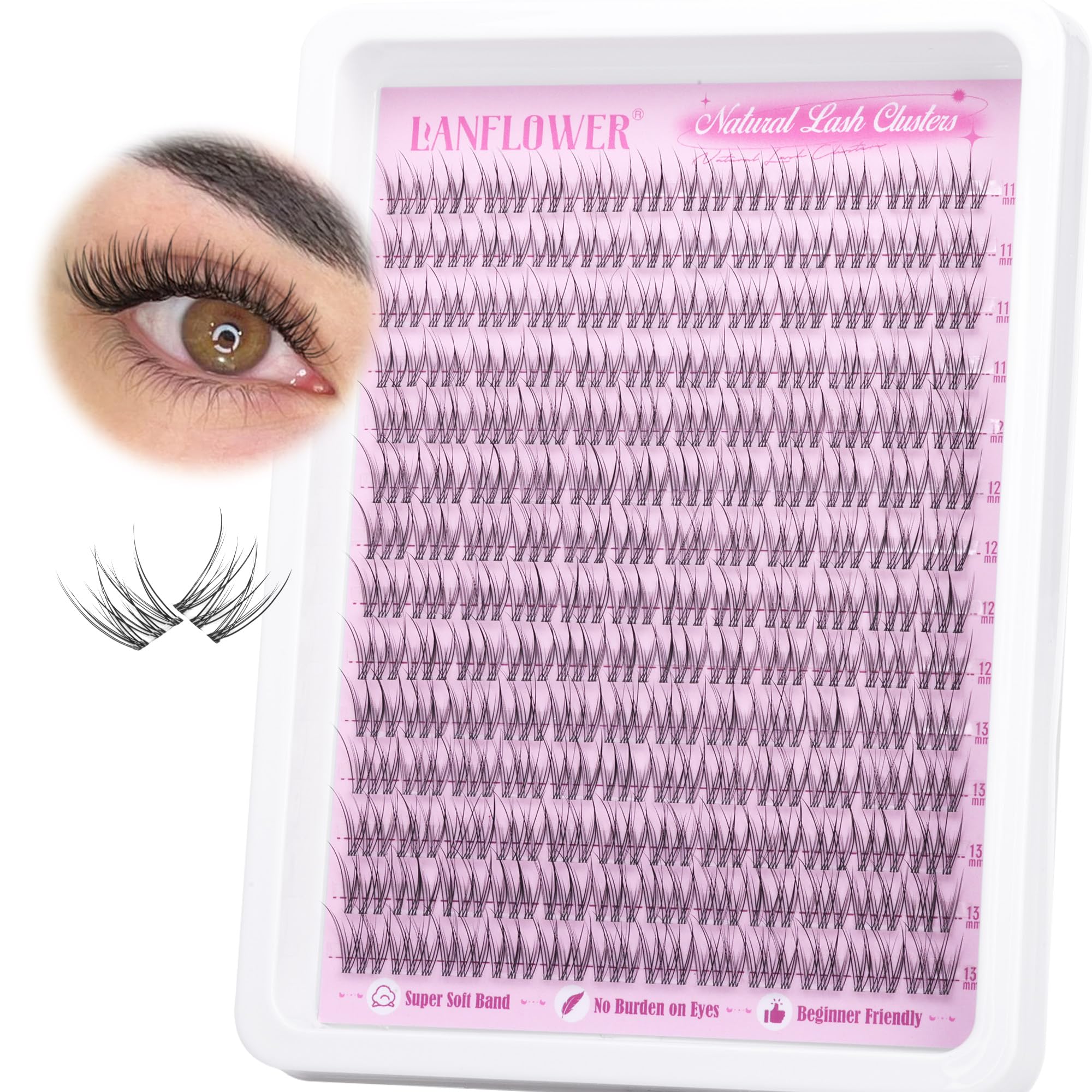 Natural Lash Clusters Wispy Eyelash Clusters Clear Band Cluster Eyelash ...