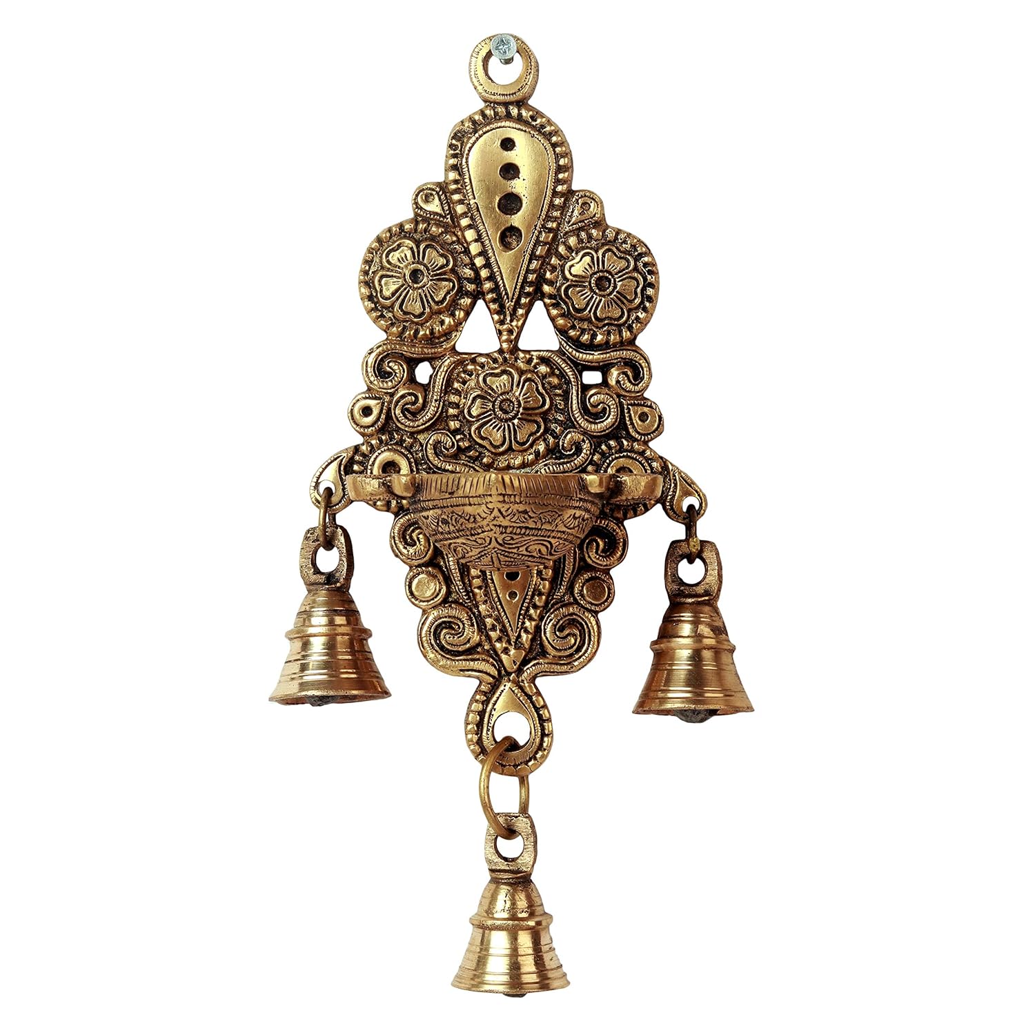Raga Arts Brass Wall Hanging Deepa with Bells : Amazon.in: Home & Kitchen