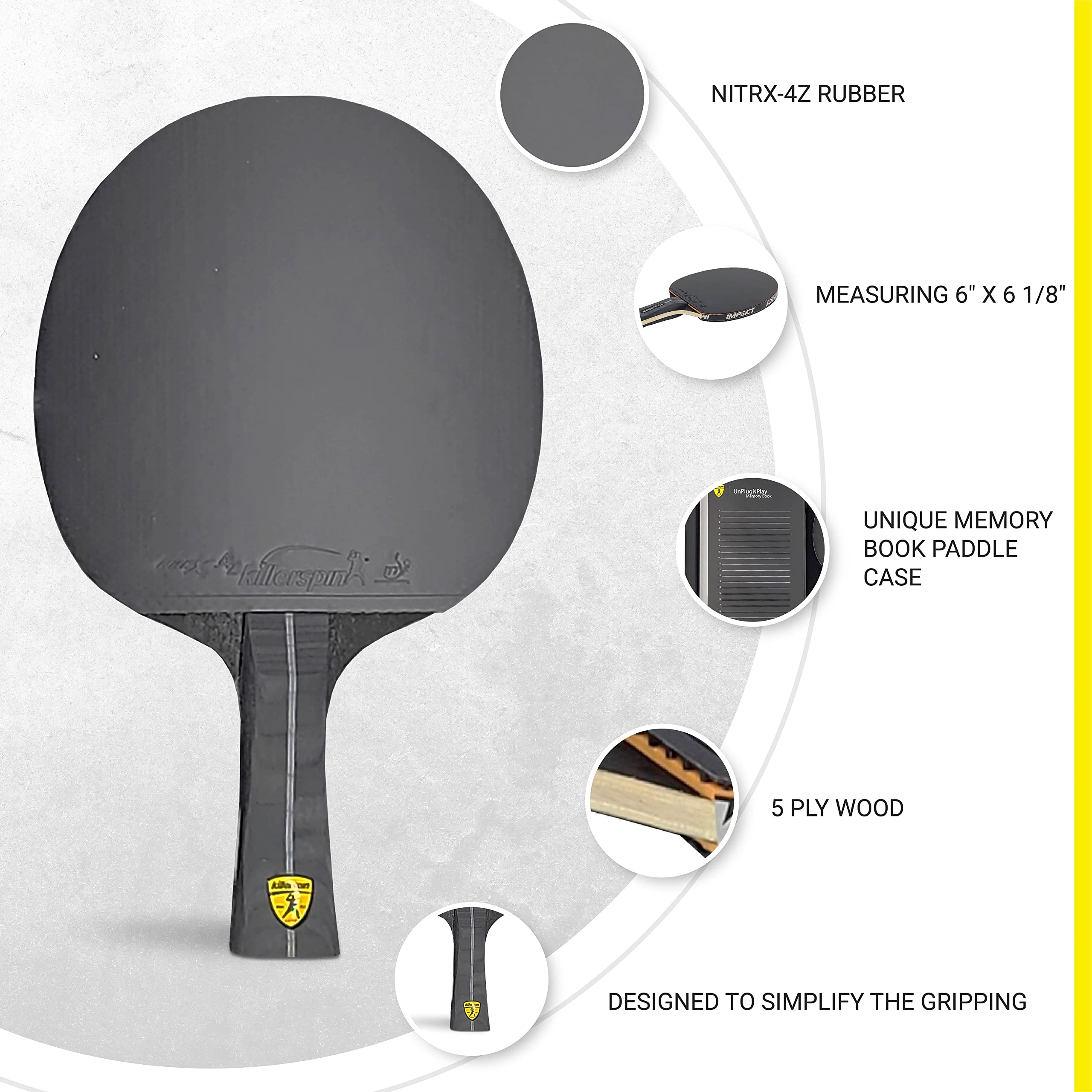 Mua Impact SmartGrip Table Tennis Paddles - Black Ping Pong Racket with ...
