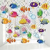 Amazon.com: 66 Pcs Tropical Fish Hanging Ceiling Swirls Under The Sea ...