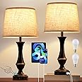 Upgraded Touch Lamps for Bedrooms Set of 2 - Nightstand Table Lamp with ...