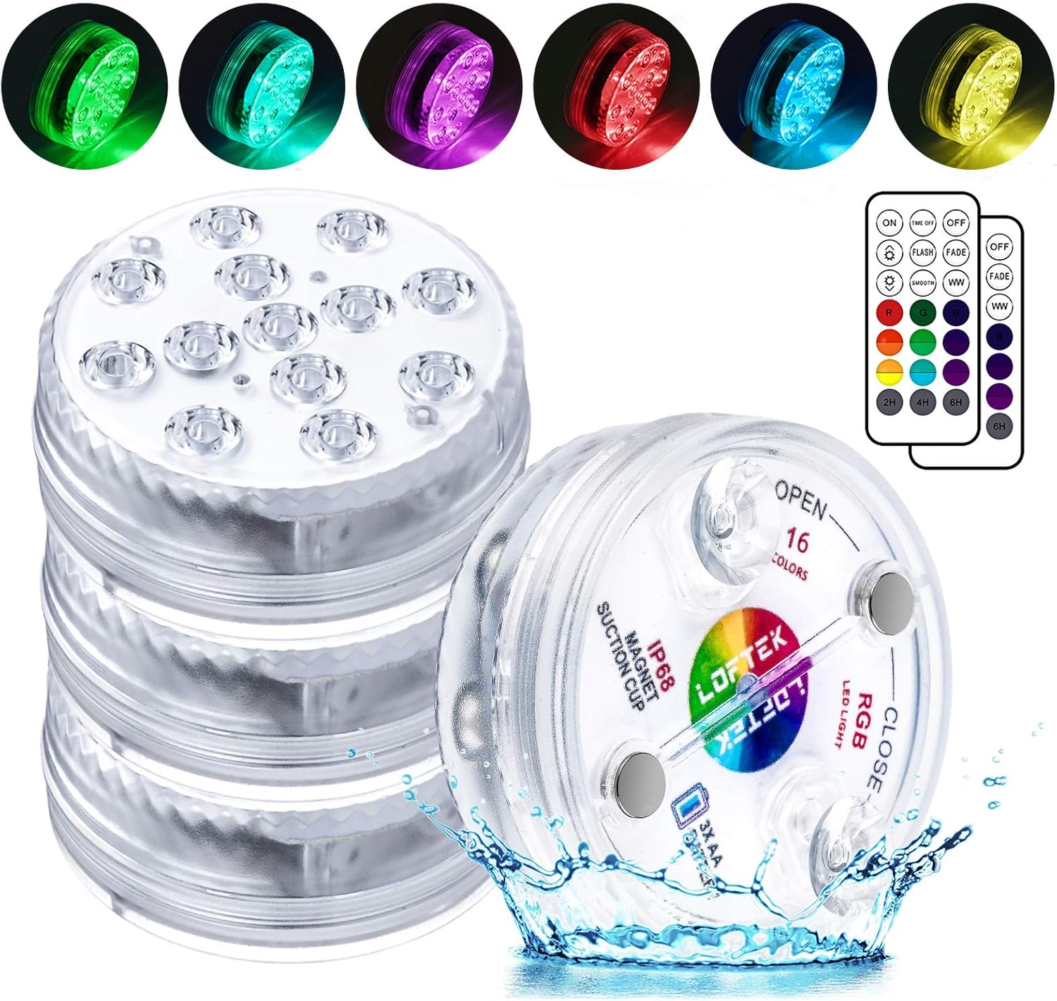 Hot Tub Lights, LOFTEK Waterproof Pond Lights, Underwater Pool Lights ...