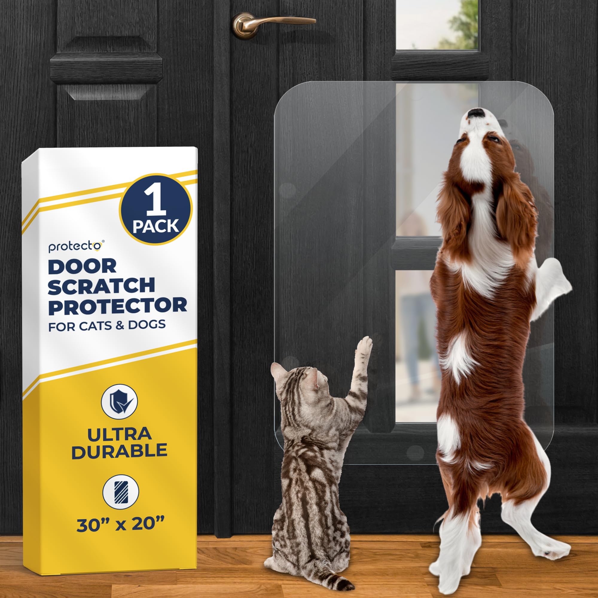 PROTECTO 30x20 Door Protector from Dog Scratching Cat & Dog Scratch ...