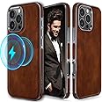 Amazon.com: LOHASIC for iPhone 16 Pro Max Case, Strong Magnetic Luxury Leather Classic ...