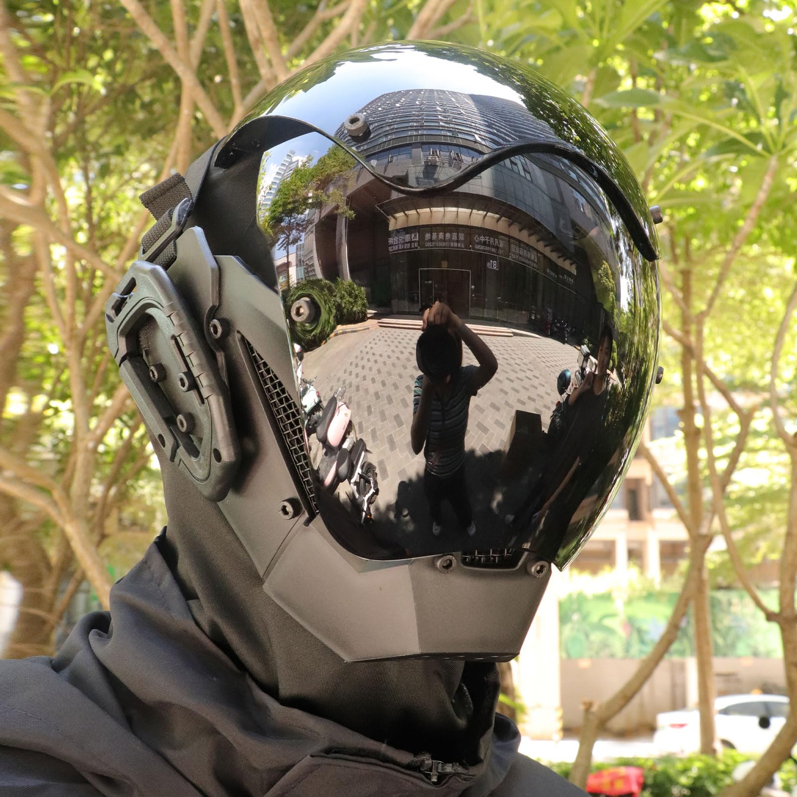 Mua Punk Helmet Mask for Men Halloween Cosplay Masks Gothic Futuristic ...