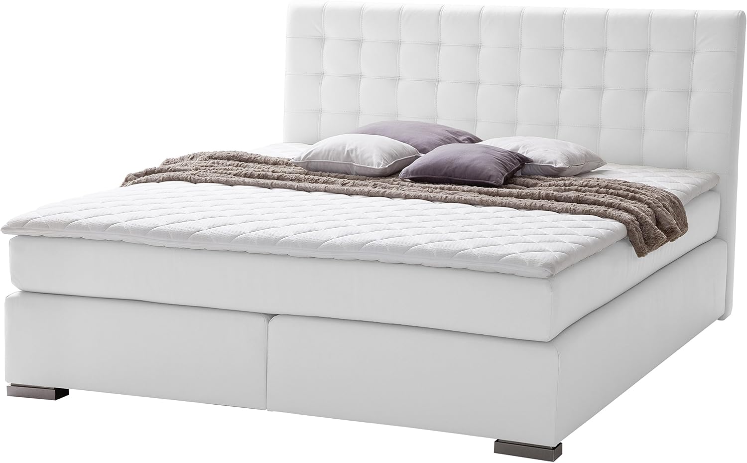 Sette Notti Boxspringbett 180x200 Cm Wei Kunstleder Boxspringbett H3 sette-notti-boxspringbett-180x200-cm-wei-kunstleder-boxspringbett-h3