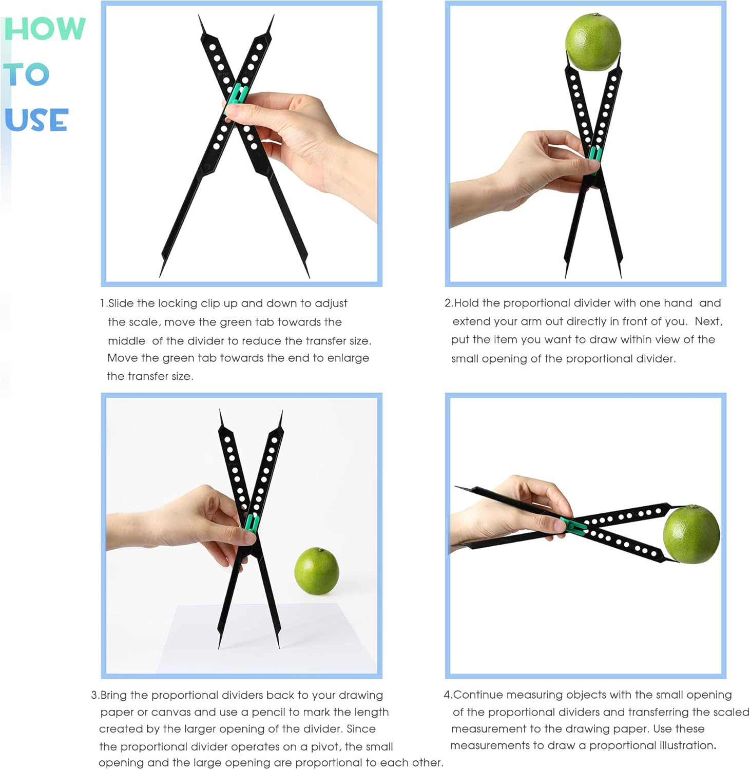 YARKOR 10 Inches Artist Proportional Scale Divider Drawing Tool ...