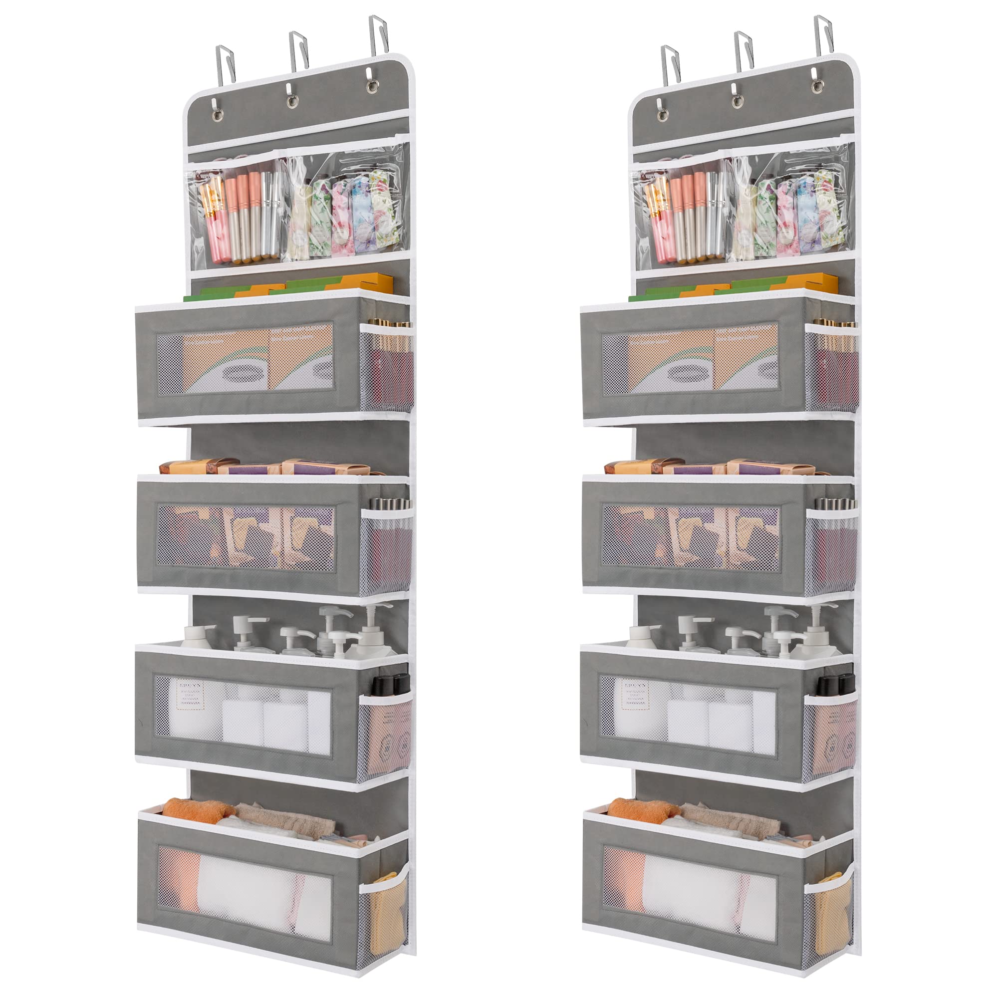 JARLINK 2 Pack 5-Shelf Over Door Hanging Organizer, Foldable Wall Mount ...