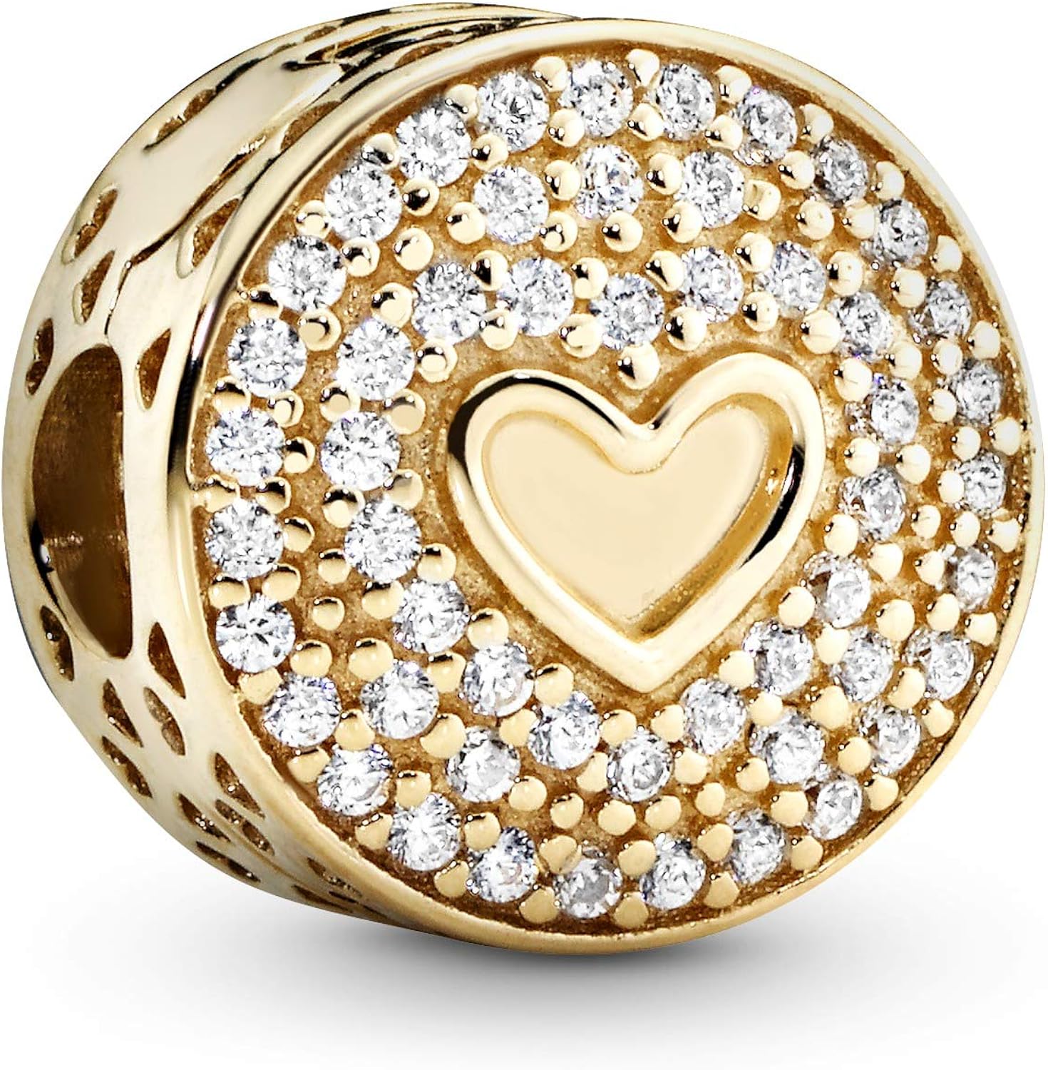Amazon.com: Pandora Jewelry Heart of Luxury Cubic Zirconia Charm in ...