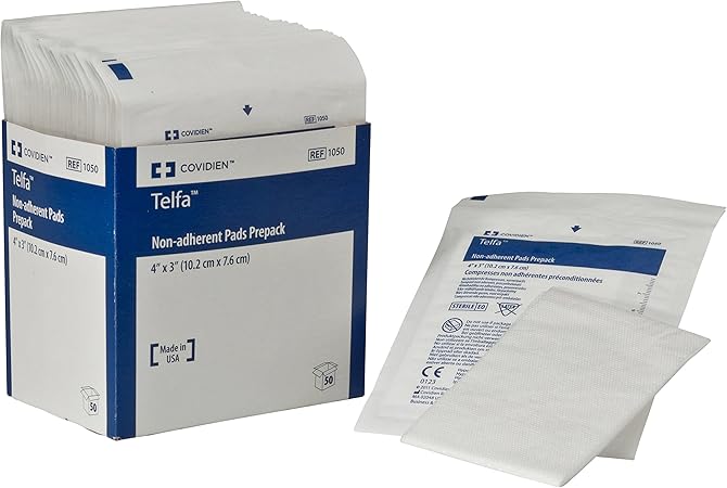 Inch 'Telfa Ouchless Non-Adherent 3 "x 4" Sterile Wound Dressing Pads ...