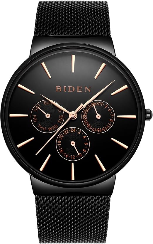 Reloj de cuarzo Biden ultrafino con pantalla de fecha y pulsera ...