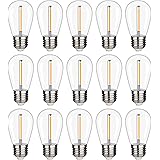 EMITTING 15 Pack Shatterproof S14 Replacement Light Bulbs –1W S14 LED Bulbs, Warm White 2200K ...