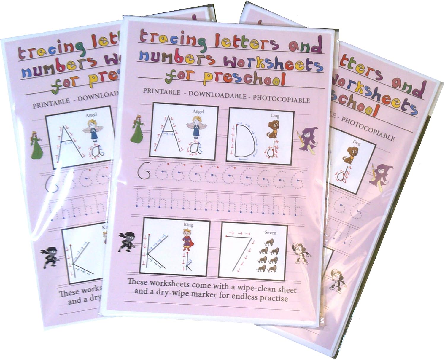 Letter and Number Tracing for Kids 3-5 Loose Leaf A4 Colour Activity ...