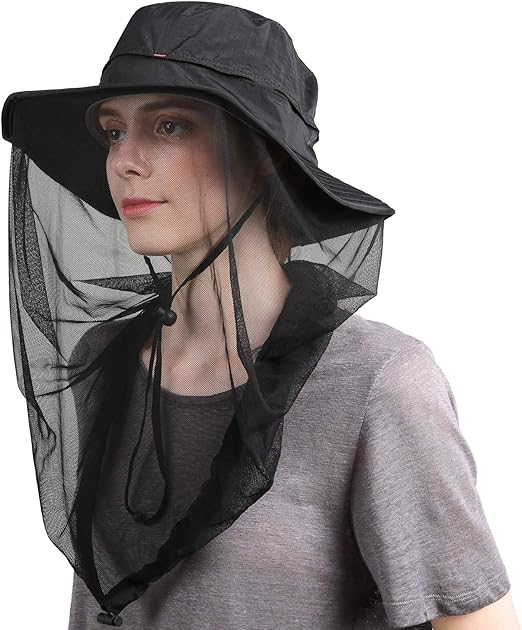 Mosquito Head Net Hat Outdoor UPF 50+ Sun Hat with Mesh Protection from ...
