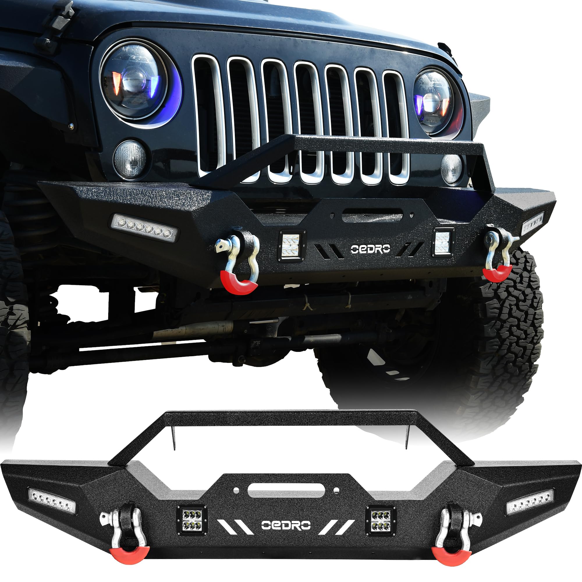 OEDRO Front Bumper, Compatible for 2007-2018 Jeep Wrangler JK ...