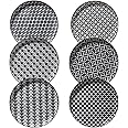 Amazon.com | LEHAHA Ceramic Dinner Plates Set of 6, Porcelain Black and ...
