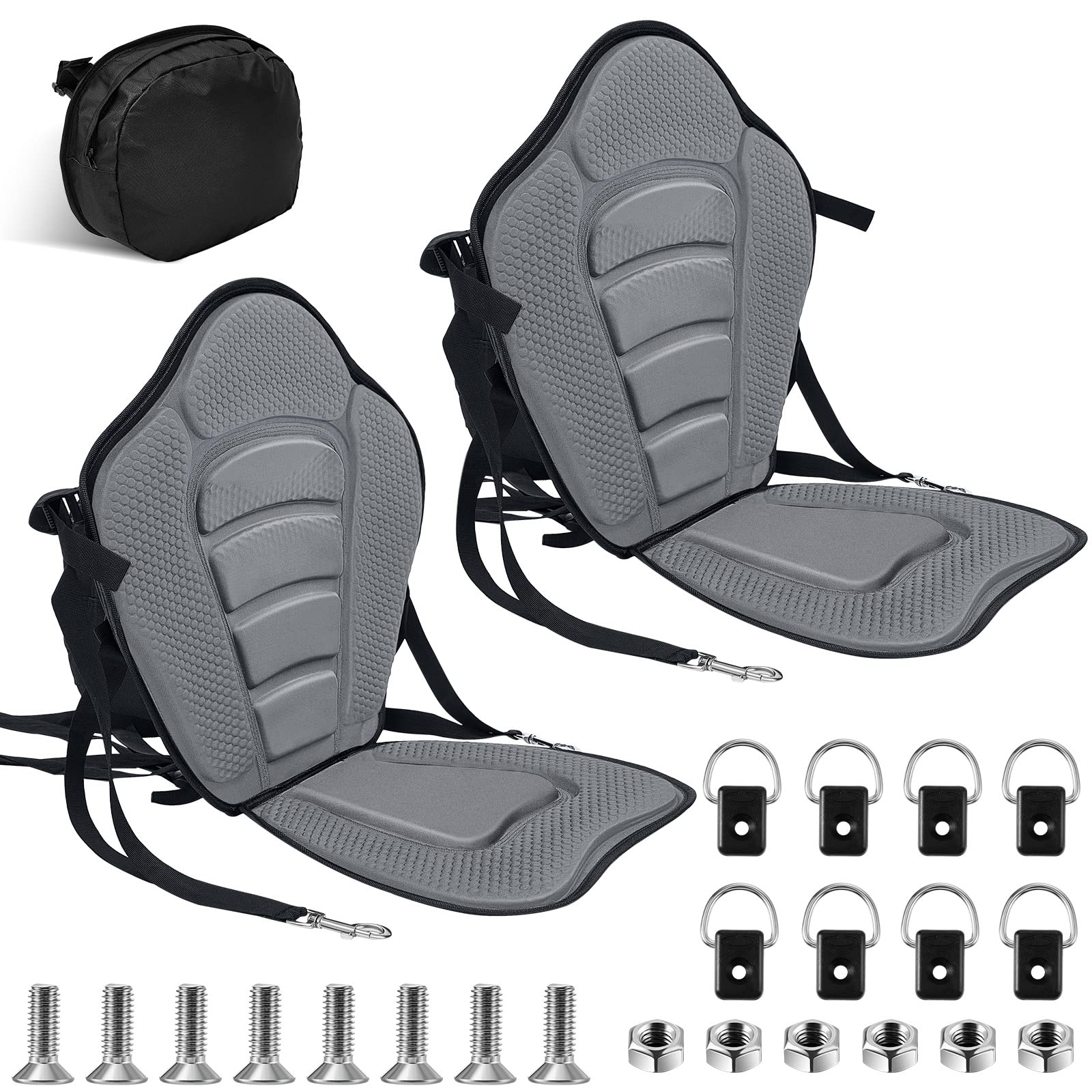 Lewtemi 2 Pack Kayak Seats with Back Support Padded Boat Seat with ...