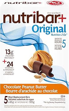 Nutribar Original Nutribar+ Original Meal Replacement Bars, Chocolate ...