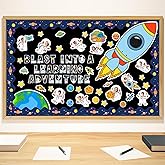 Amazon.com: Whaline 79Pcs Outer Space Bulletin Board Decor Reach for ...