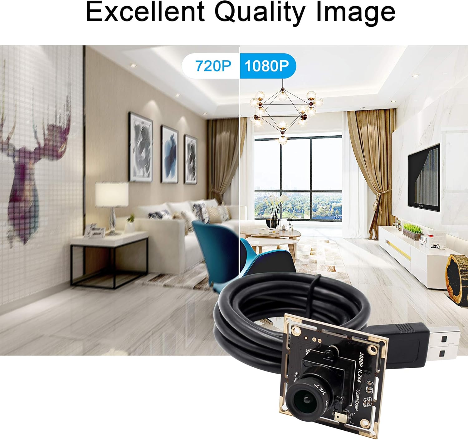 2MP Webcam 1080P USB Camera Module with IMX322 Sensor Webcamera 0.01Lux ...