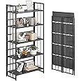 Amazon.com: 4NM No-Assembly 5 Tiers Folding Bookshelf Storage Shelves ...